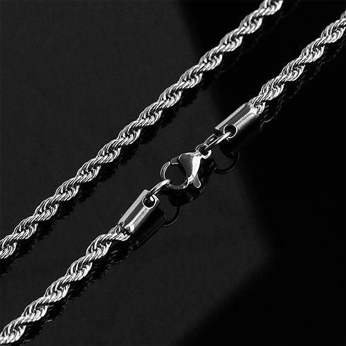 3mm * 60cm Rope Silver Chain-WOLFHA