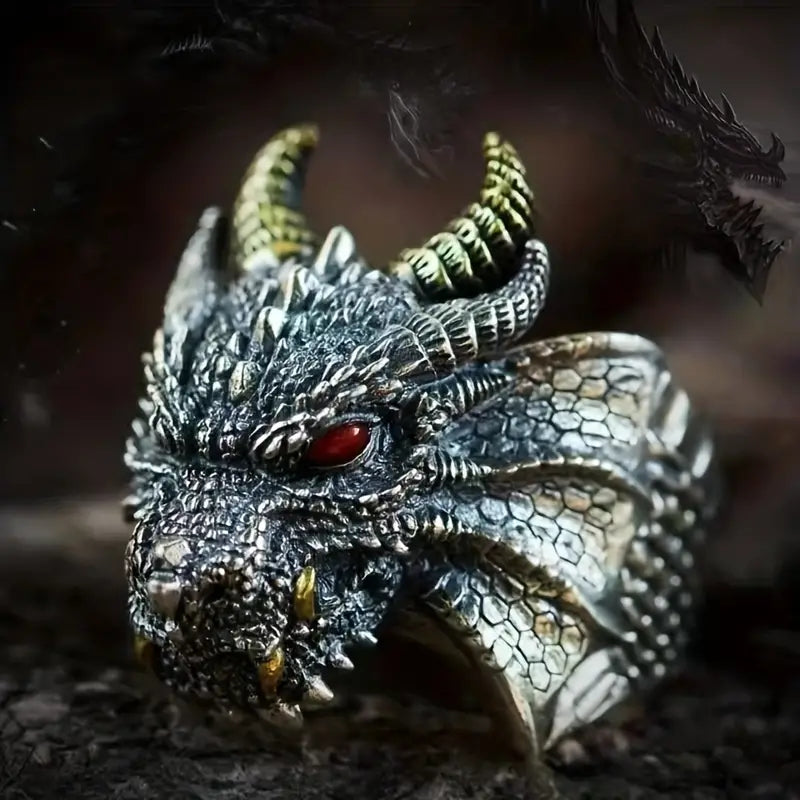 Abyssal Dragon Stainless Steel Ring