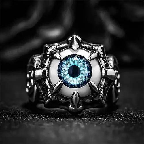Greek Evil Eye Gothic Stainless Steel Ring - Wolfha
